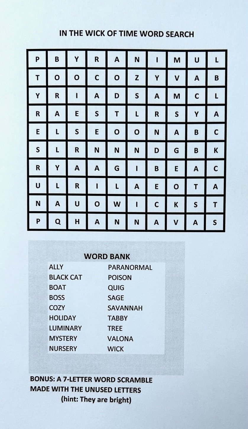 Word search for In the Wick of Time – Booklover's Bench